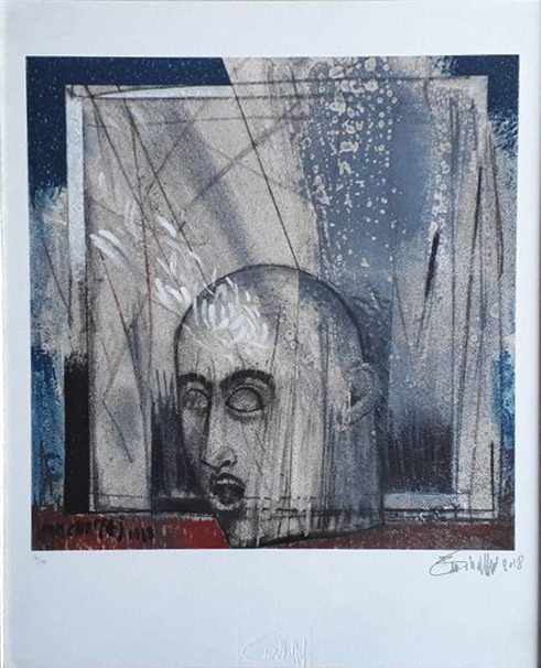 Visage (Lithographie) de Ben Cheffaj - VOSARTISTES.COM